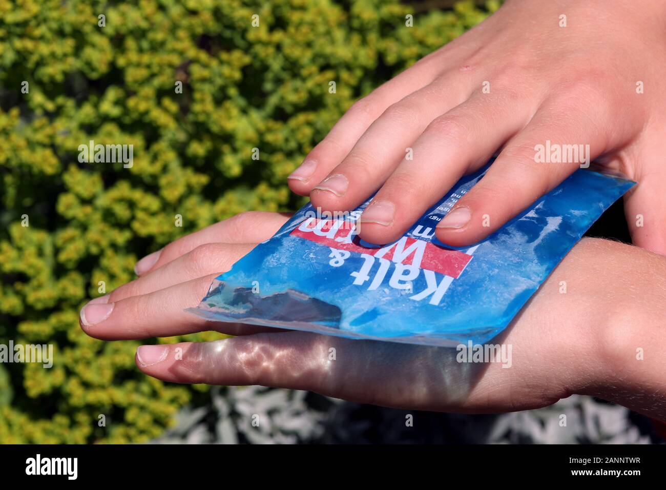 Cooling with ice pack Stock Photo - Alamy