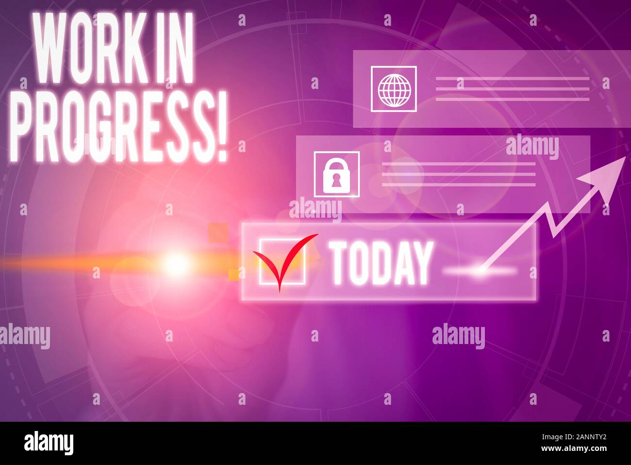 Writing note showing Work In Progress. Business concept for unfinished ...