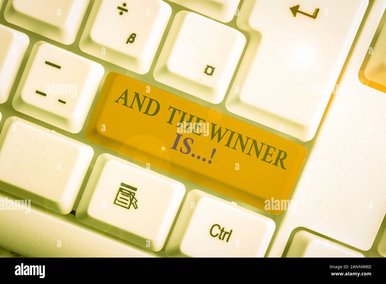 Word writing text And The Winner Is. Business photo showcasing ...