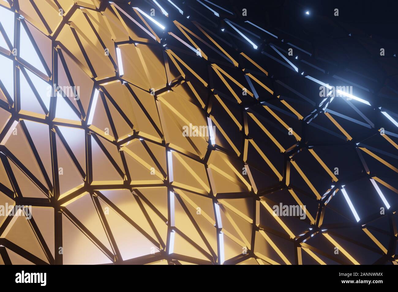 Metal chrome triangular polygons, space fantasy texture. Visualization ...