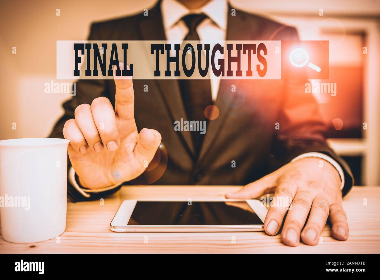 Conceptual hand writing showing Final Thoughts. Concept meaning the ...