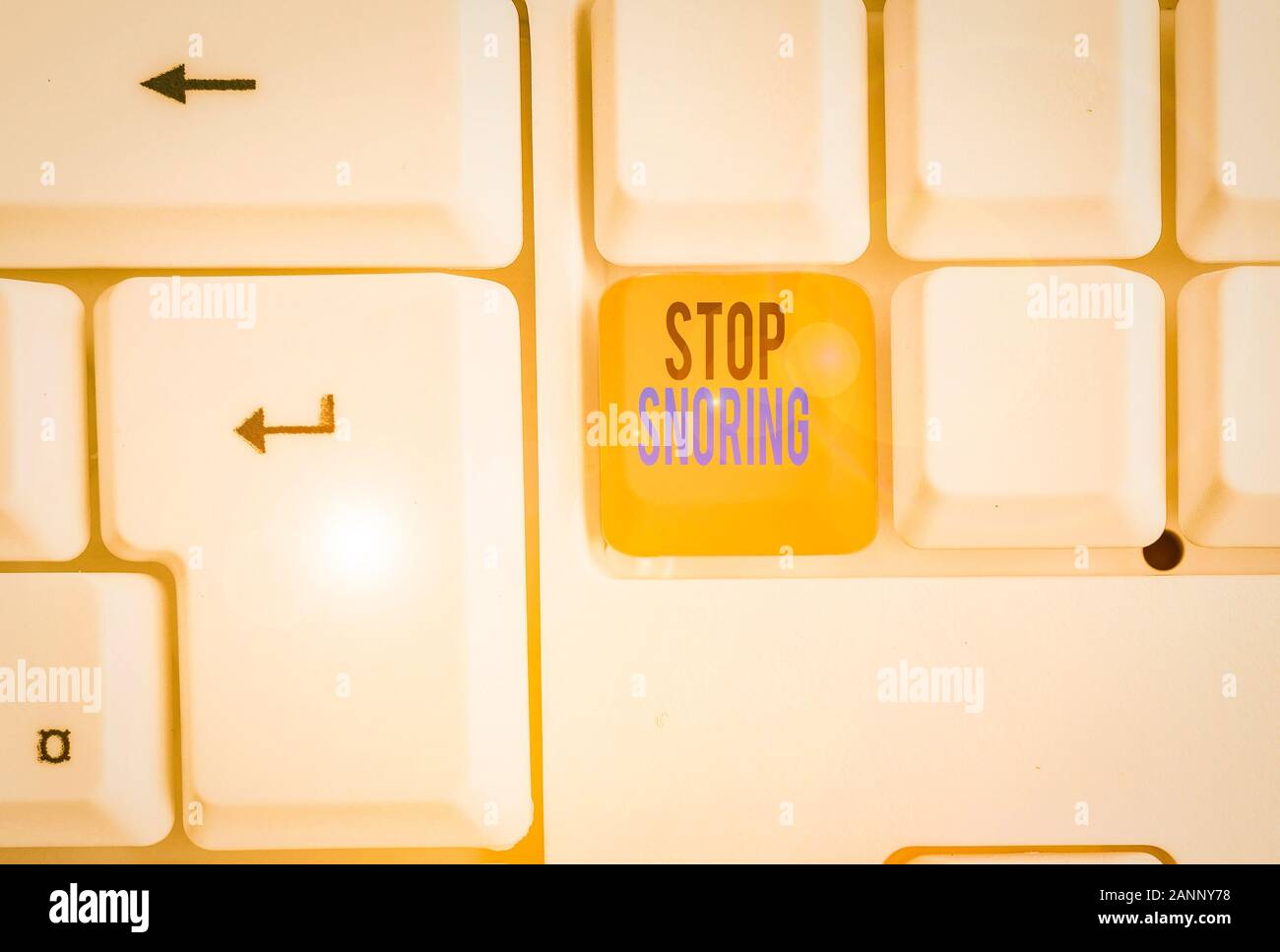 Handwriting text Stop Snoring. Conceptual photo noisy breathing during ...