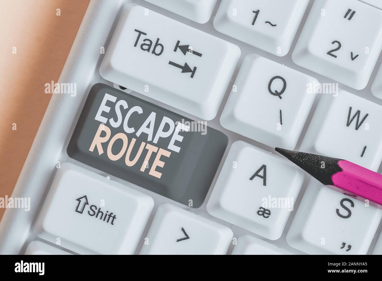 Conceptual hand writing showing Escape Route. Concept meaning a route ...