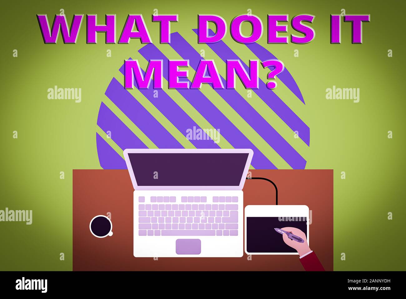 Writing note showing What Does It Mean question. Business concept for ...