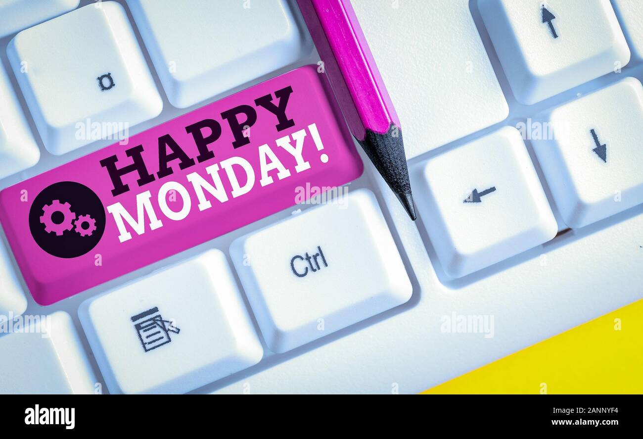 Conceptual hand writing showing Happy Monday. Concept meaning telling ...