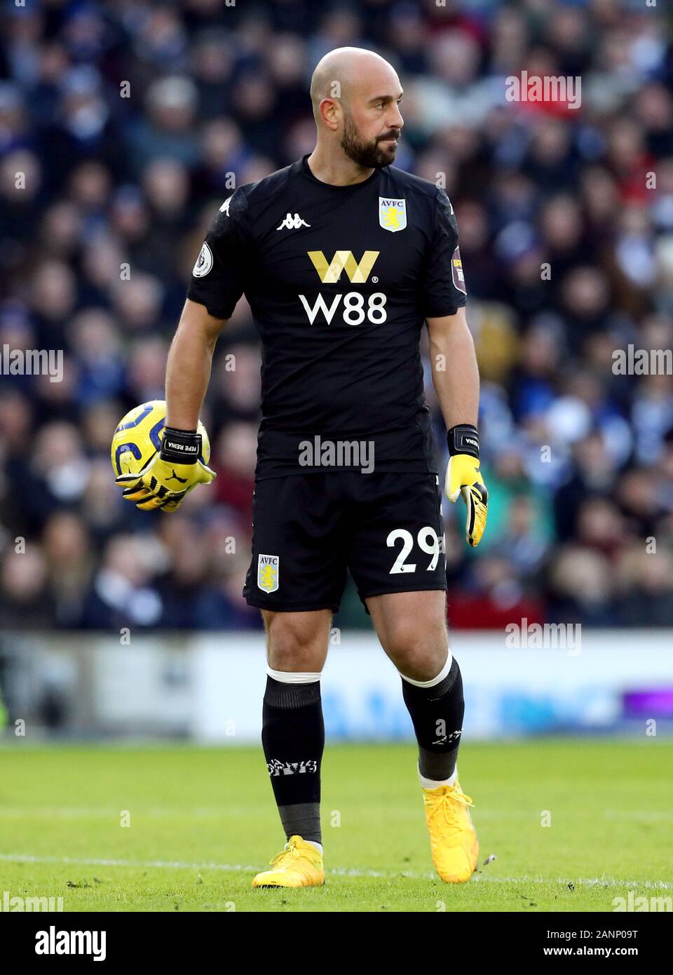 Aston Villa's goalkeeper Pepe Reina during the Premier League match at ...