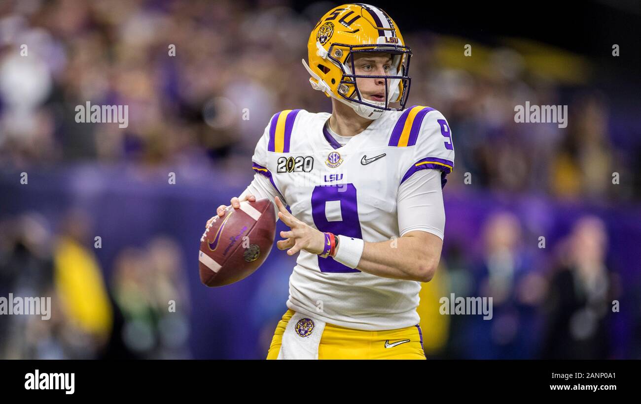 New Orleans, Louisiana, USA. 13th Jan, 2020. LSU quarterback Joe Burrow ...