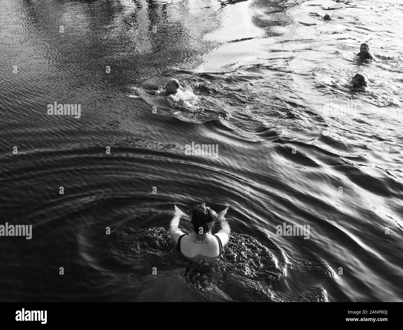 Group people swimming on open hi-res stock photography and images - Alamy