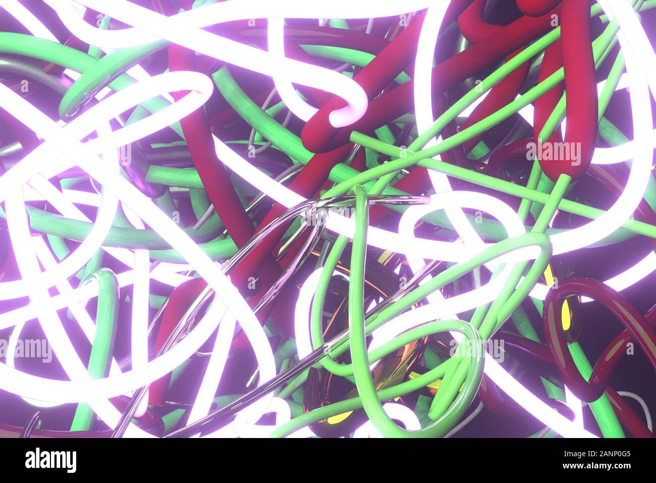 Background abstract, messy colorful string neon grow lights, for design ...