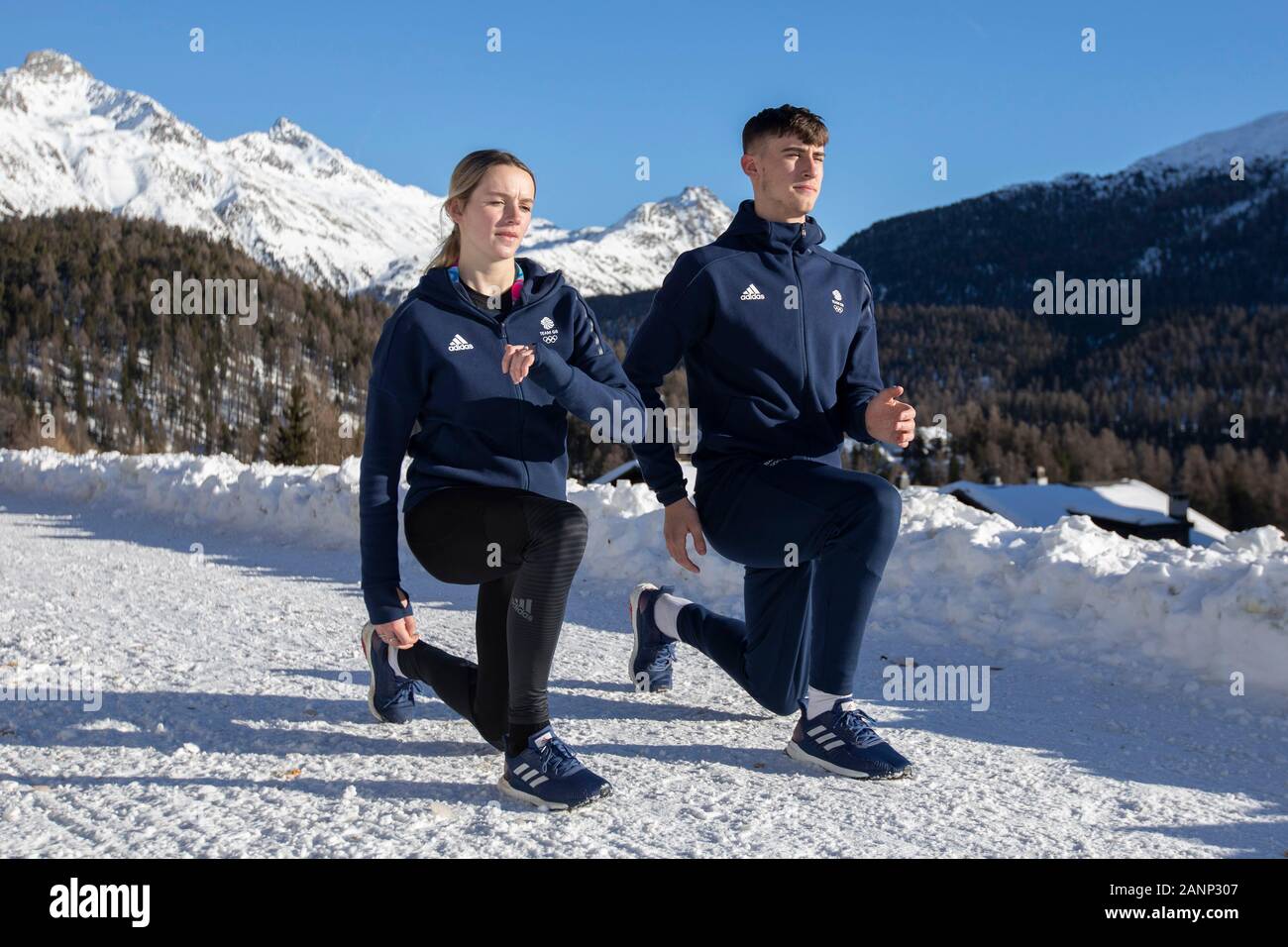 Team GB bobsleigh, William Scammell (17) with Charlotte Longden (17 ...