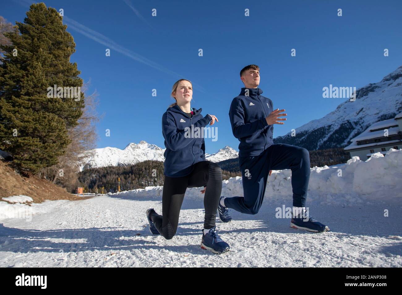 Team GB bobsleigh, William Scammell (17) with Charlotte Longden (17 ...