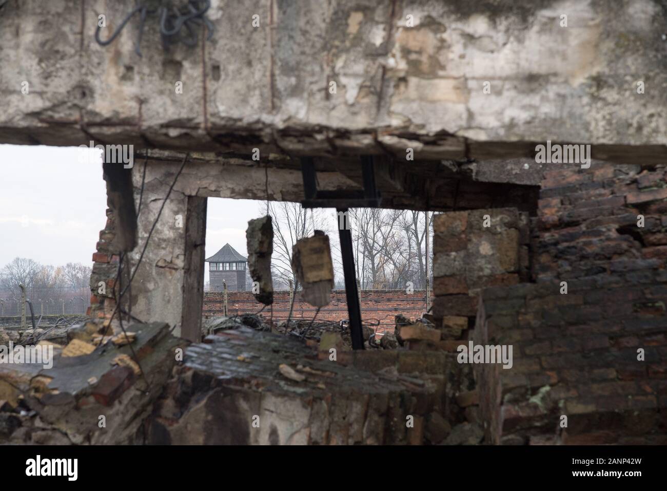 Ruins of gas chamber and crematorium II in Nazi German ...