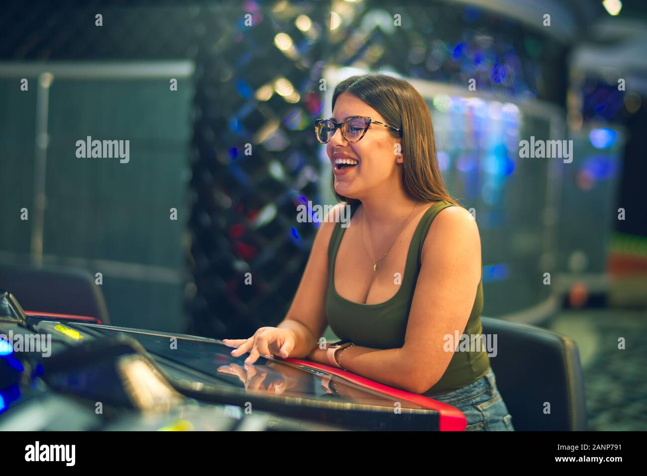 Young beautiful woman smiling happy and confident. Sitting with smile ...