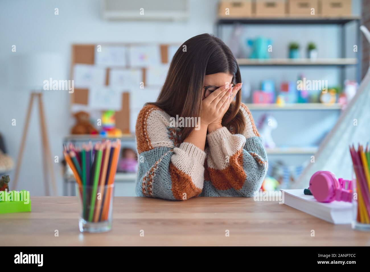 Teacher cry on desk hi-res stock photography and images - Alamy