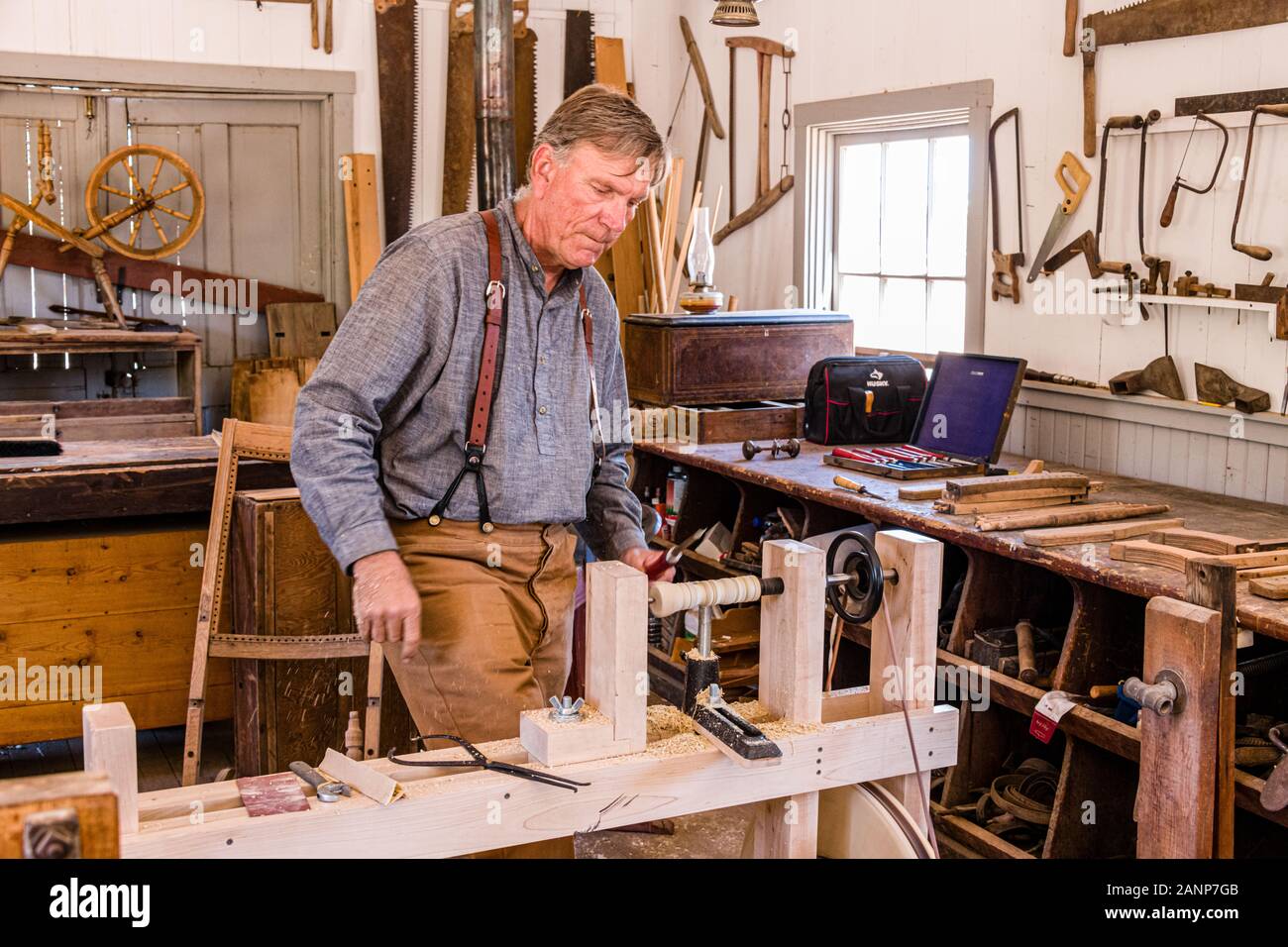 Pioneer Living History Museum: Carpenter Shop Interior plus Carpenter ...