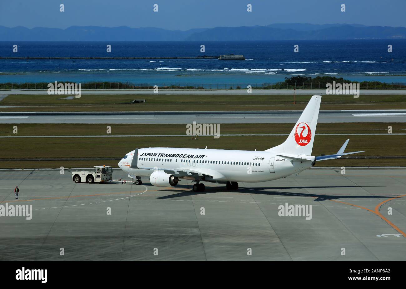Naha shi, okinawa/Japan - November 2 2019.All Nippon Airways land on ...