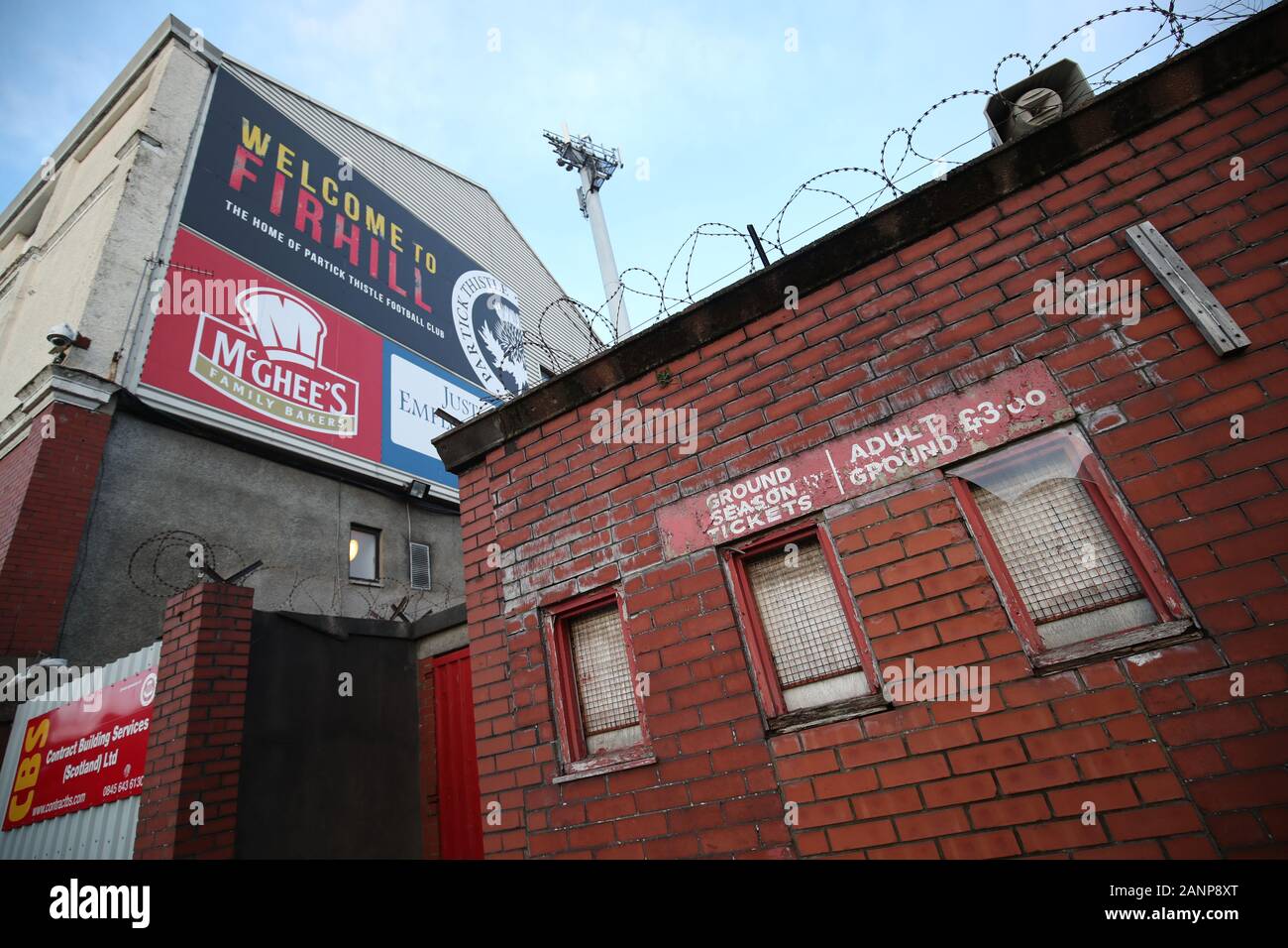 The old ticket office windows ahead of the Scottish Premiership match ...