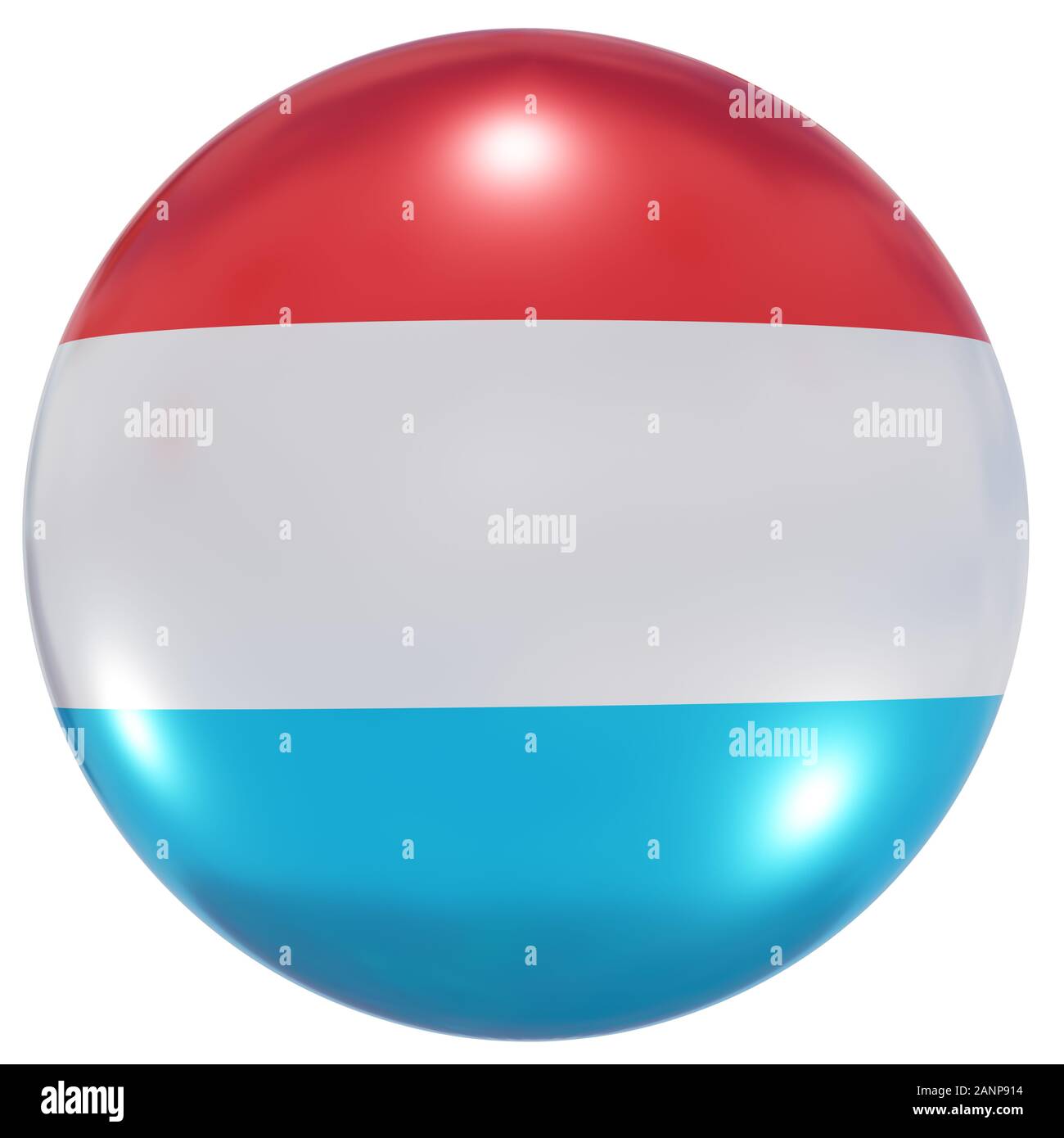 3d rendering of a Luxembourg national flag on a circle icon isolated on ...