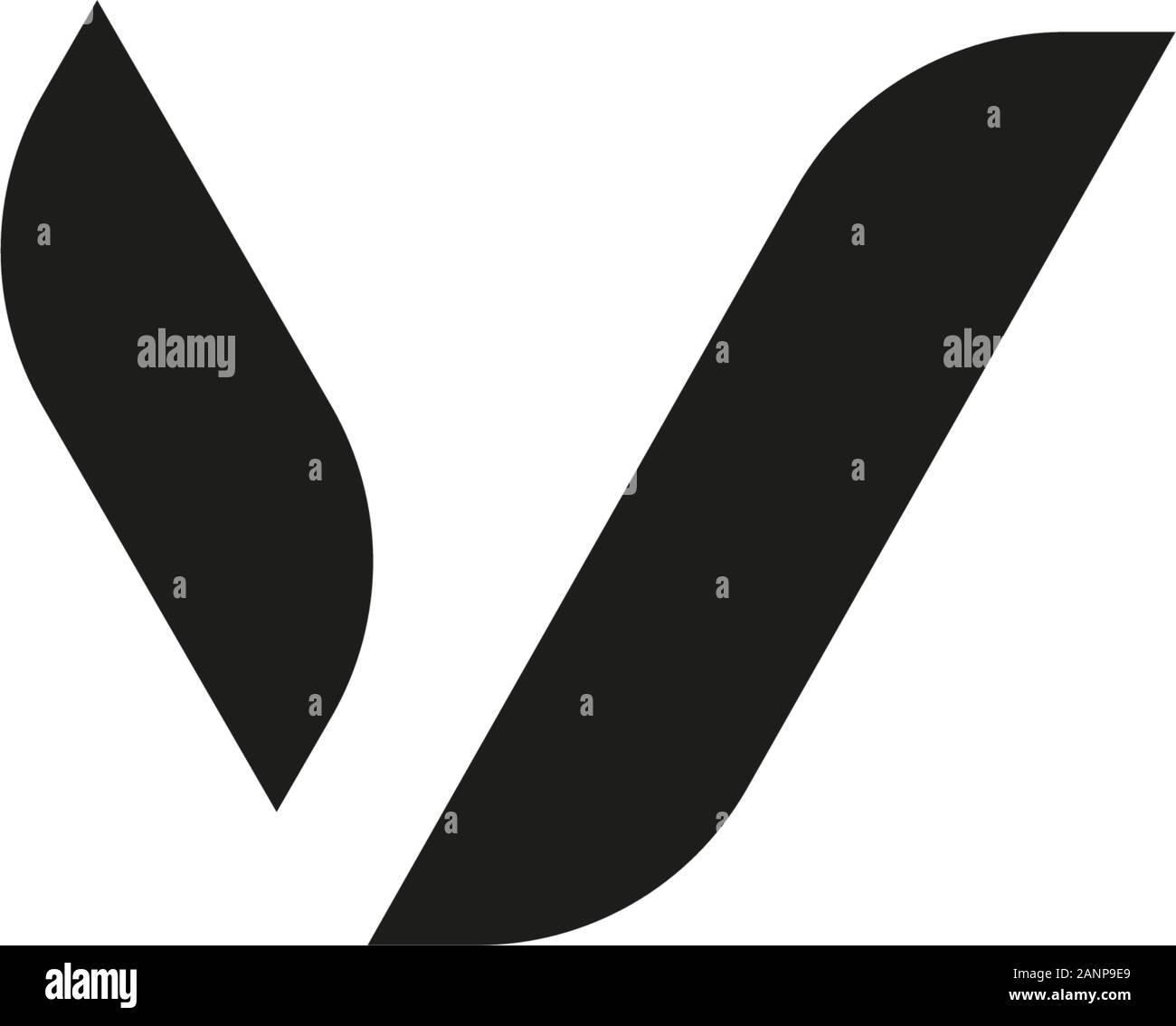Logo design with abstract V letter, black and white Stock Vector Image ...