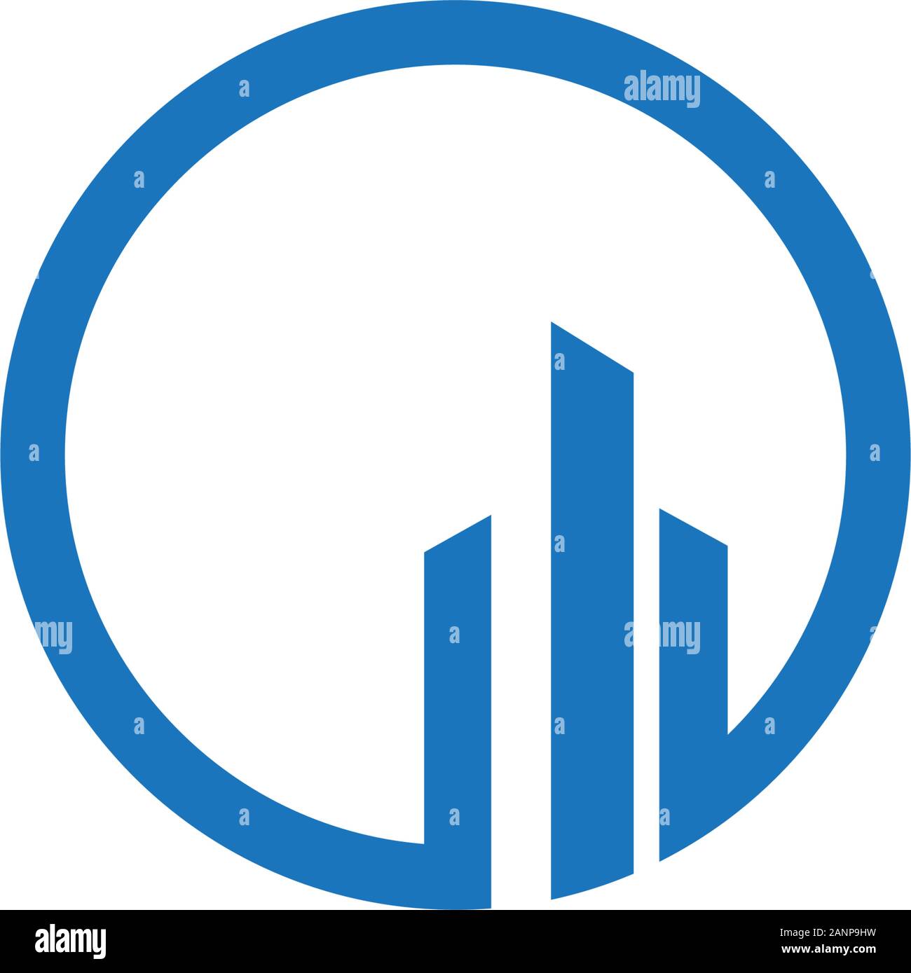 Logo design with building icon in blue color Stock Vector Image & Art ...