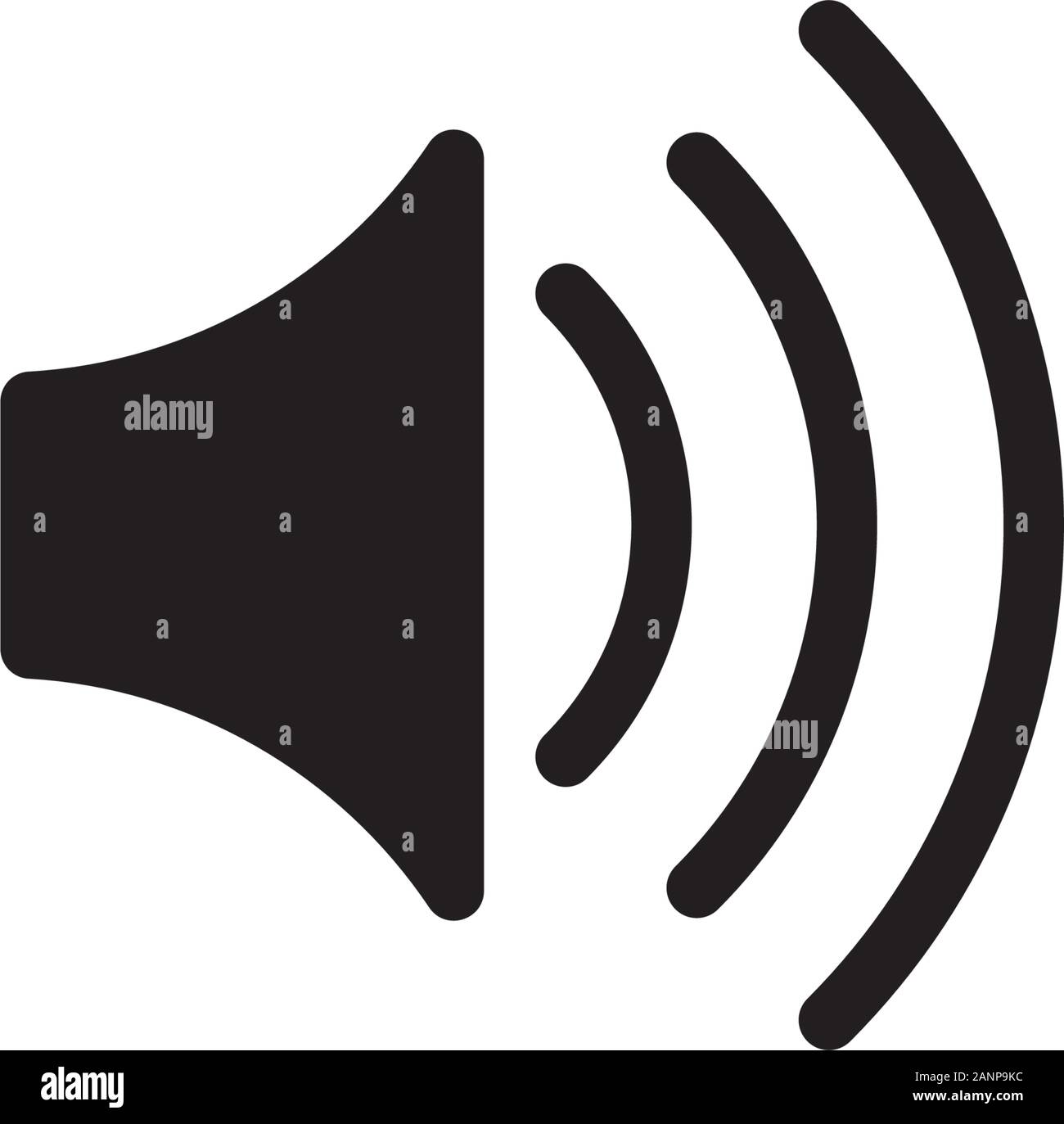 flat icon of sound in black color. vector icon Stock Vector Image & Art ...