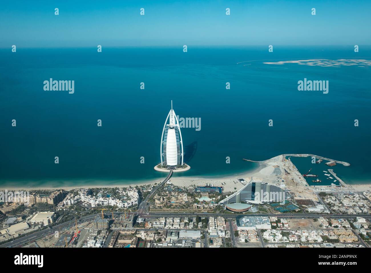 Aerial view world islands dubai hi-res stock photography and images - Alamy