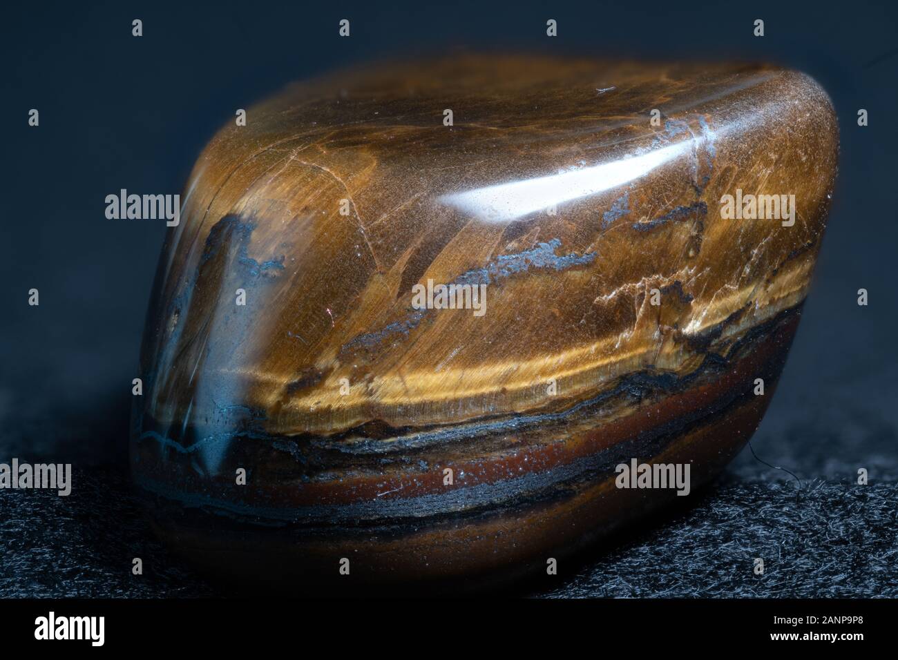 High resolution photograph of a polished tiger's eye mineral Stock ...
