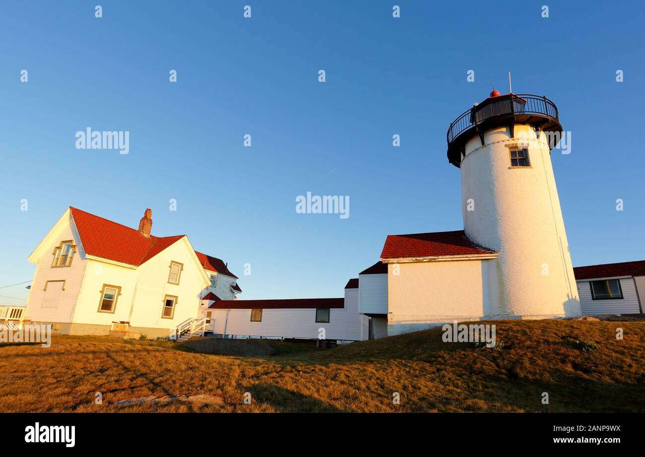Beautiful sunset of Eastern Point Lighthouse at Gloucester ...