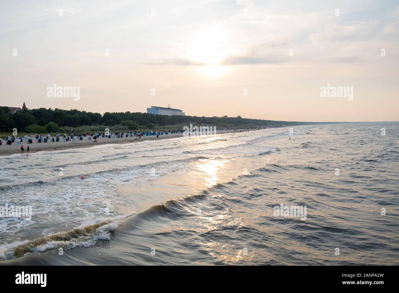 The wonderful beach of the seaside resort Zinnowitz on the island of ...