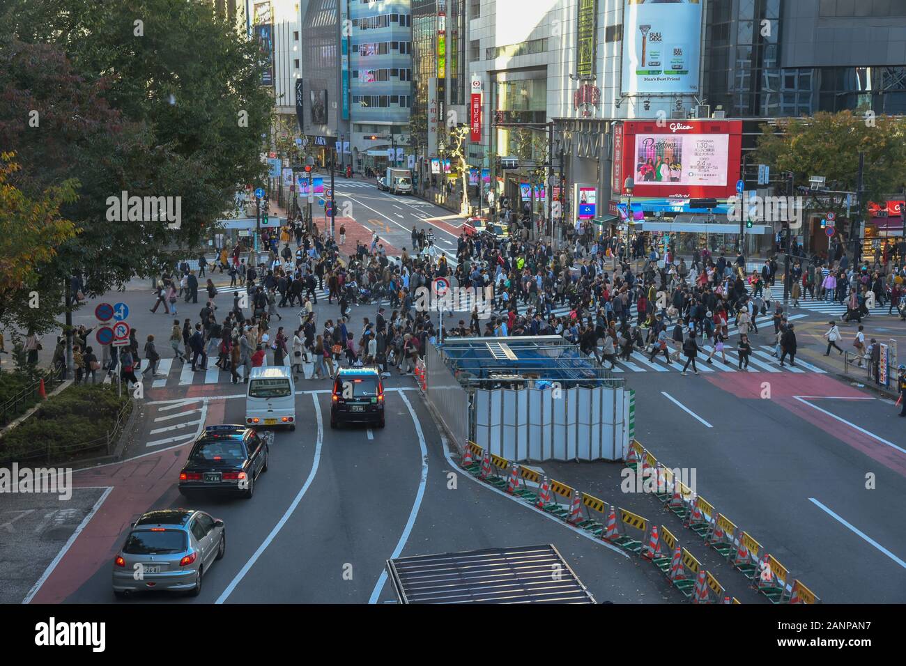street view in Shibuya district, Tokyo Stock Photo - Alamy