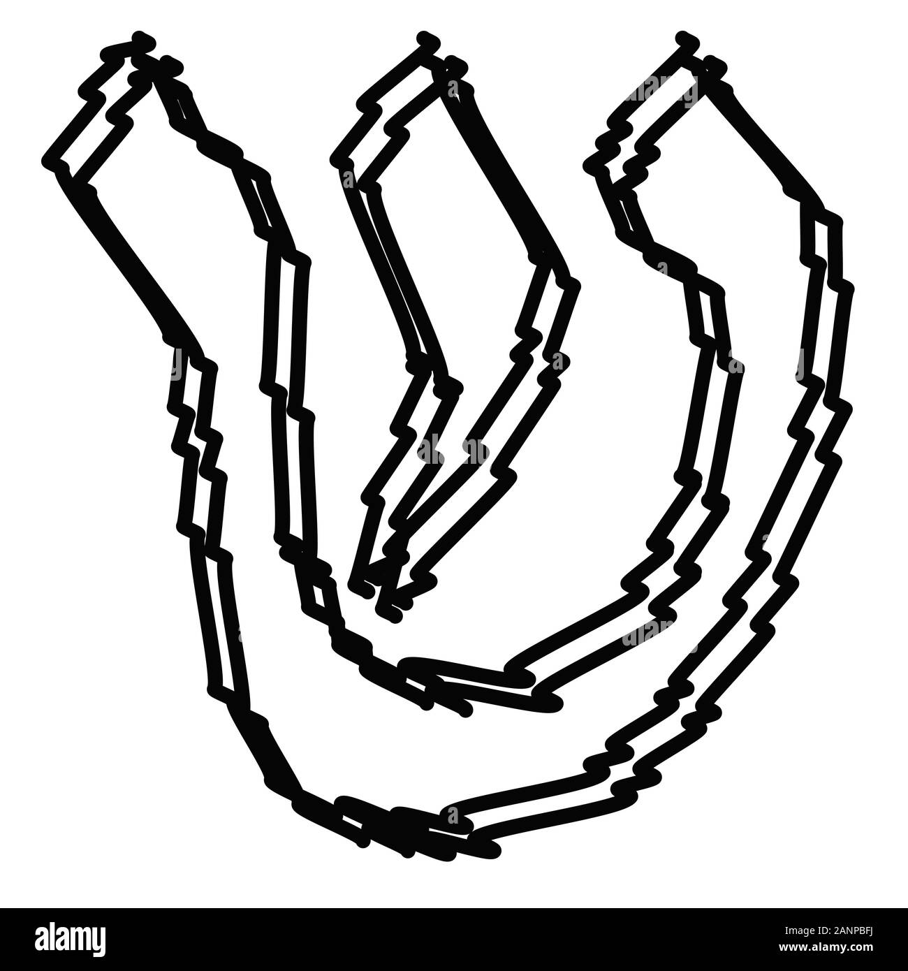 Black letters of the Hebrew alphabet. Hebrew children scribbles. Vector ...