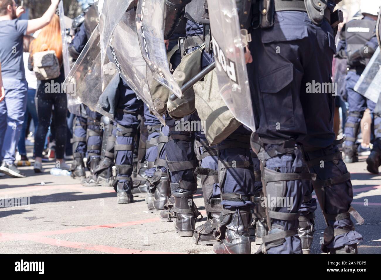 Special police forces on duty during demonstration Stock Photo - Alamy