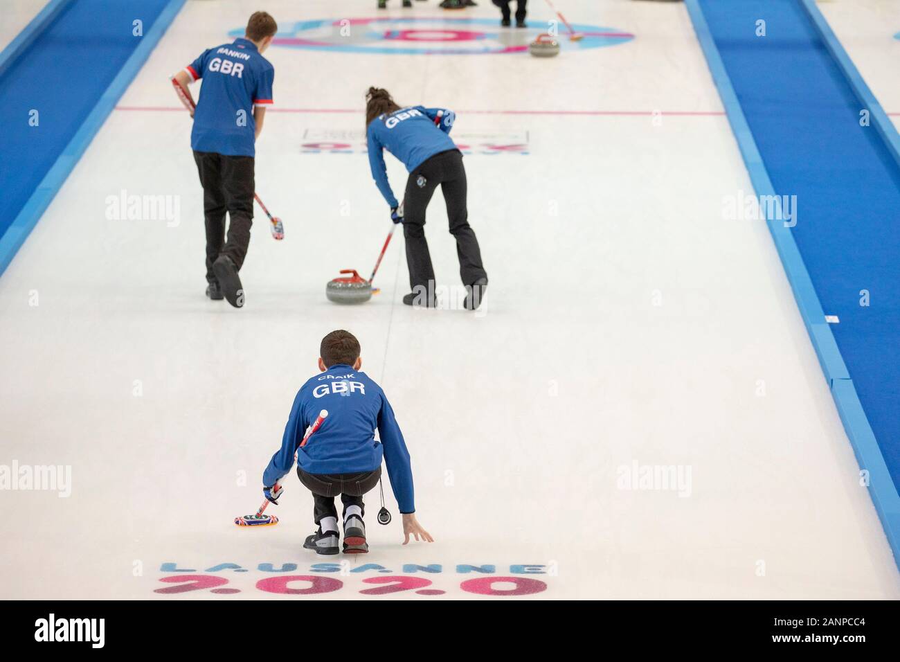 Team GB play Slovenia in the mixed team round robin Curling match ...