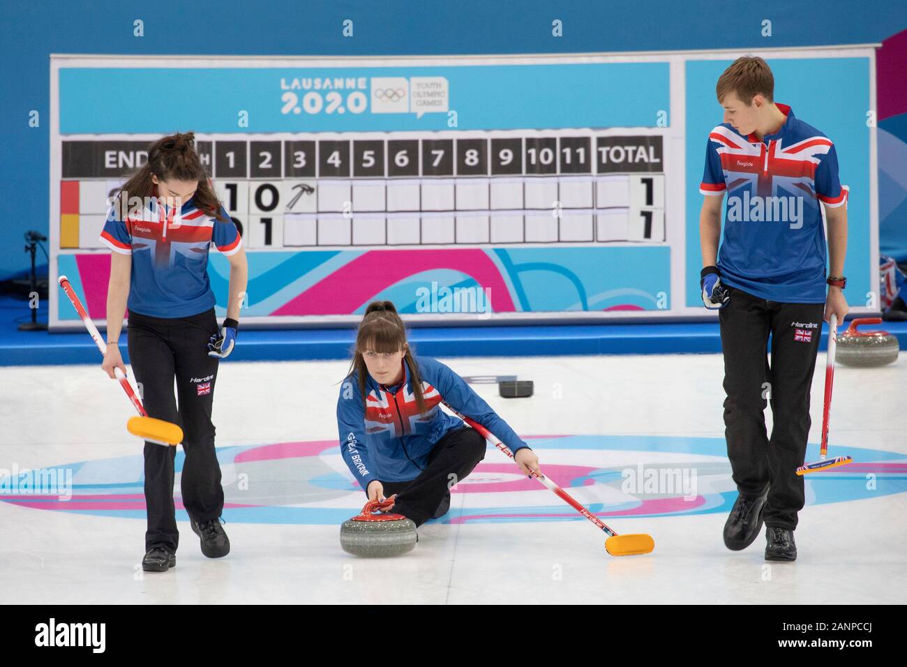 Team GB play Slovenia in the mixed team round robin Curling match ...