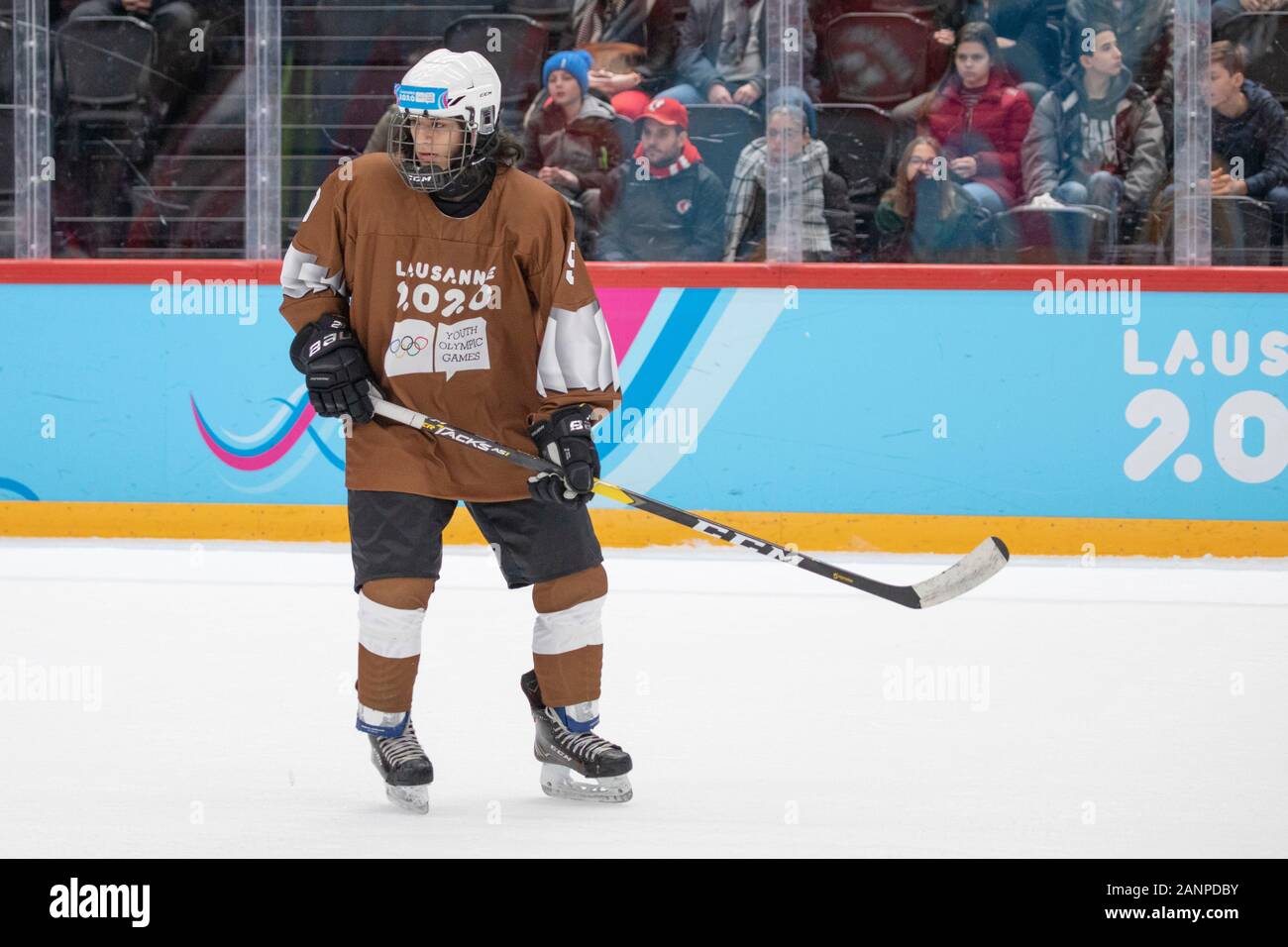 Team GB's Evan Nauth (15) during the men's 3 on 3 Ice Hockey semi ...