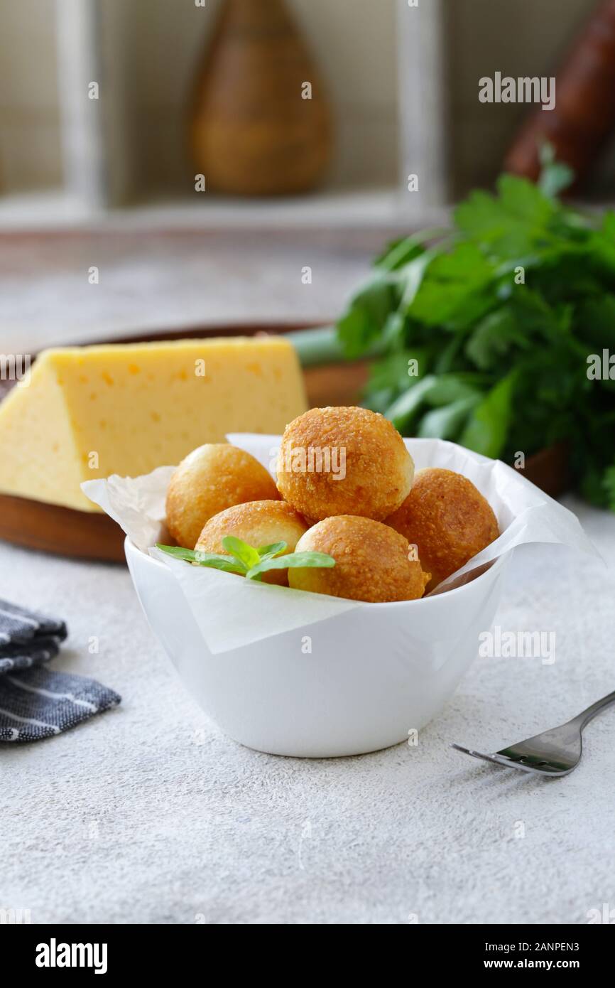 fried cheese balls for snacks Stock Photo - Alamy