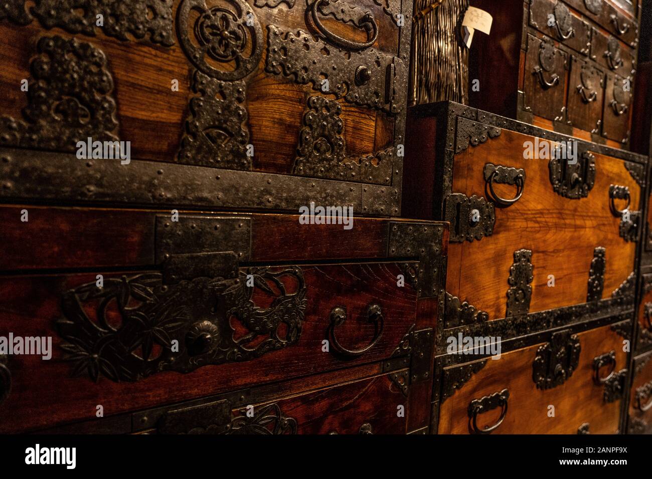 old chest stacked image in New York city Stock Photo - Alamy