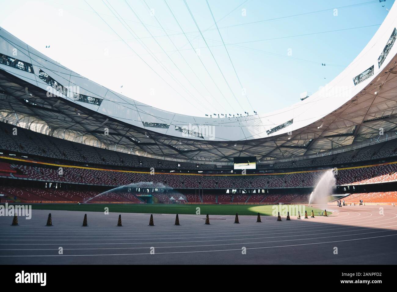 Field of the Beijing National Stadium or Bird's Nest designed by ...