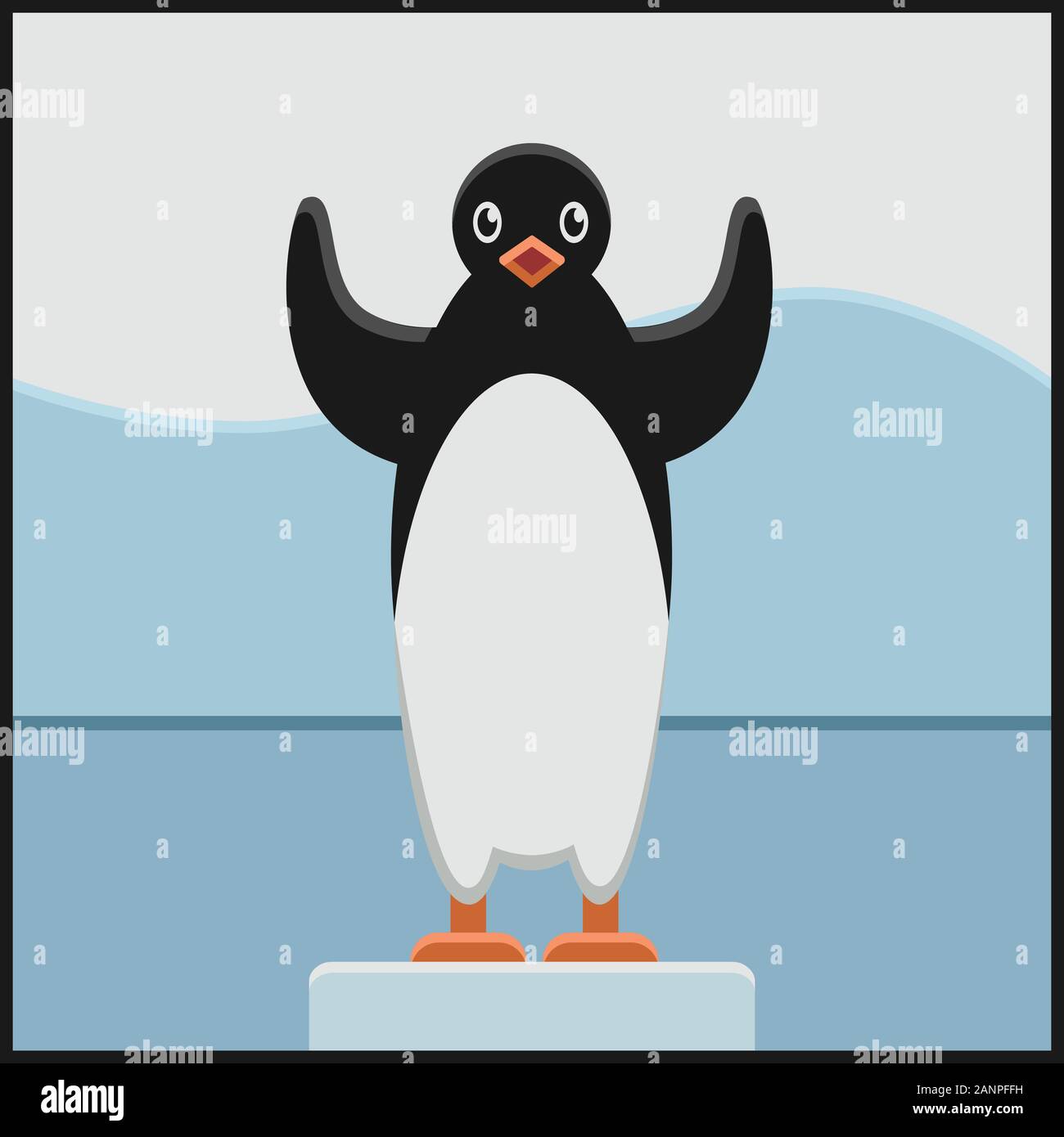 Penguin needs help at global warming, vector Stock Vector Image & Art ...