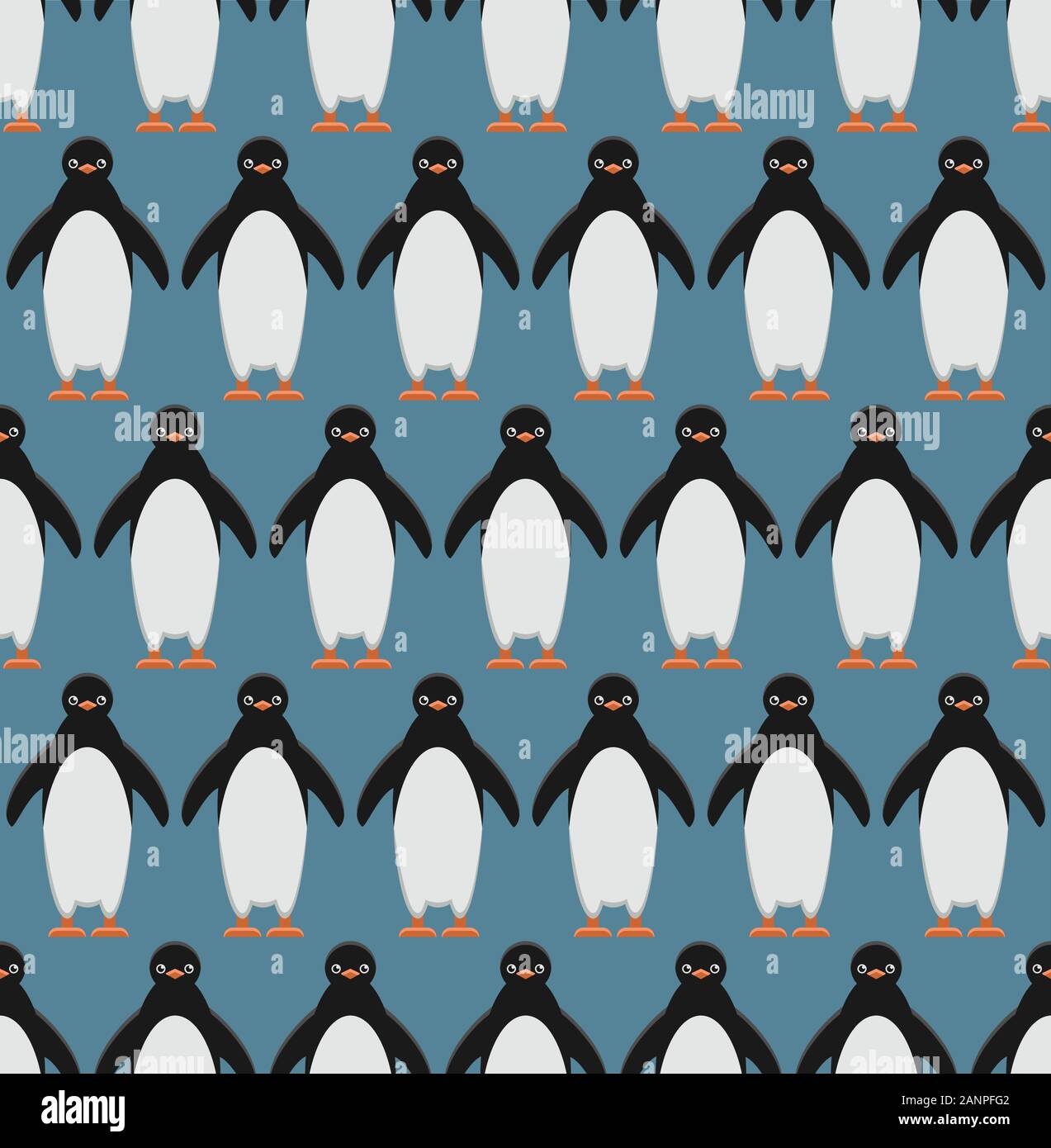 Seamless pattern penguin on blue, vector Stock Vector Image & Art - Alamy