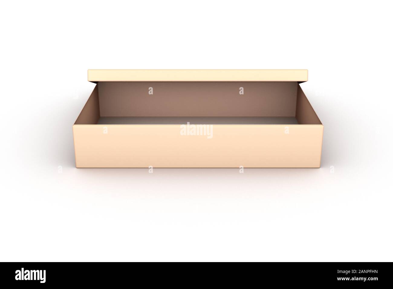 3d rendering of cardboard empty box mockup template with golden yellow ...