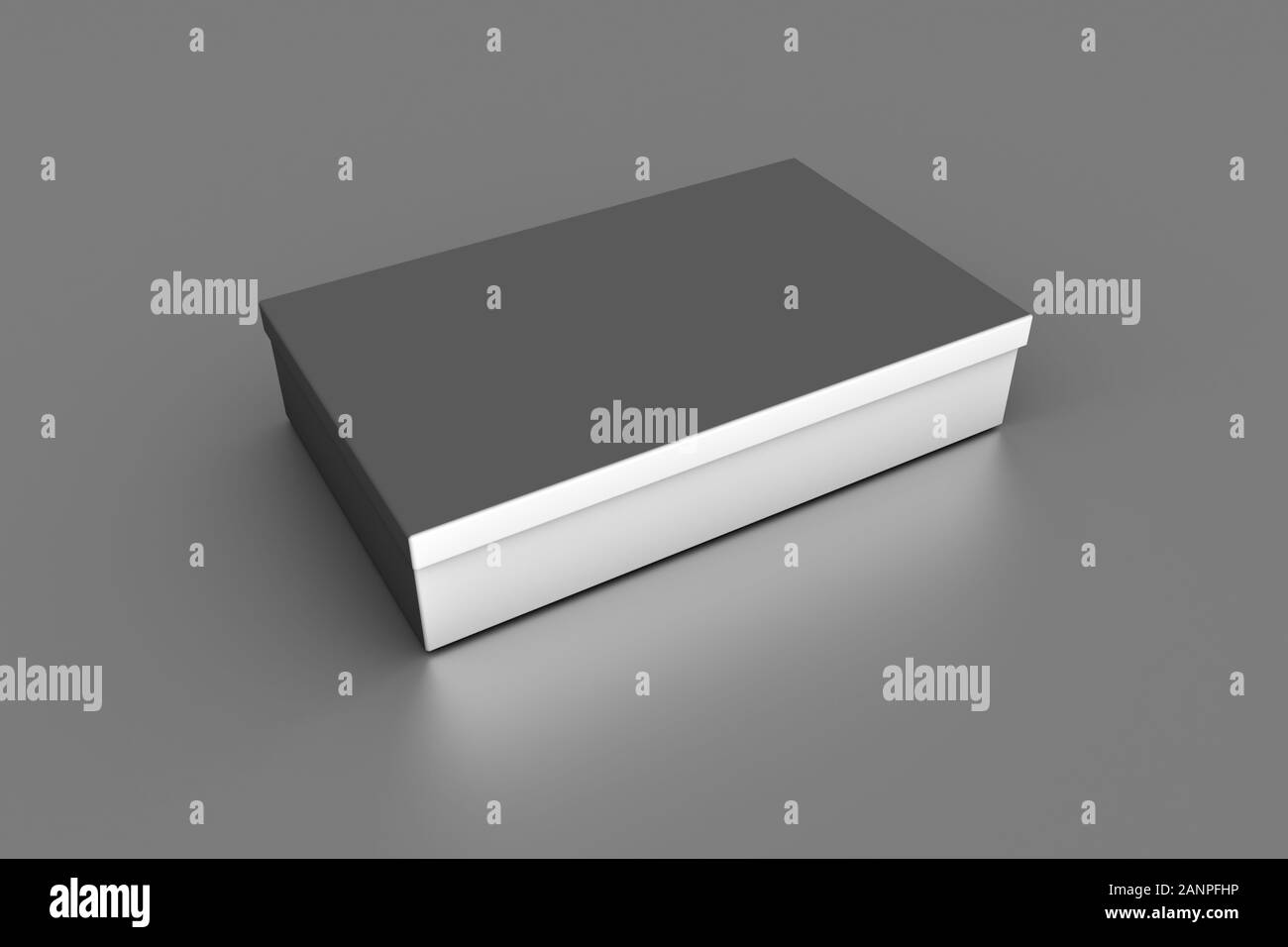 3D rendering of empty metal box mockup template with metallic color on ...