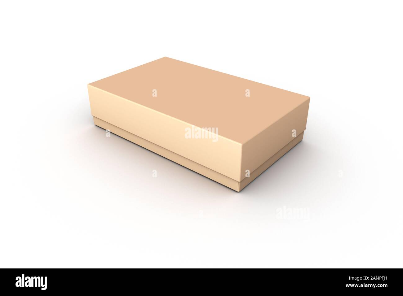 3d rendering of cardboard empty box mockup template with golden yellow ...