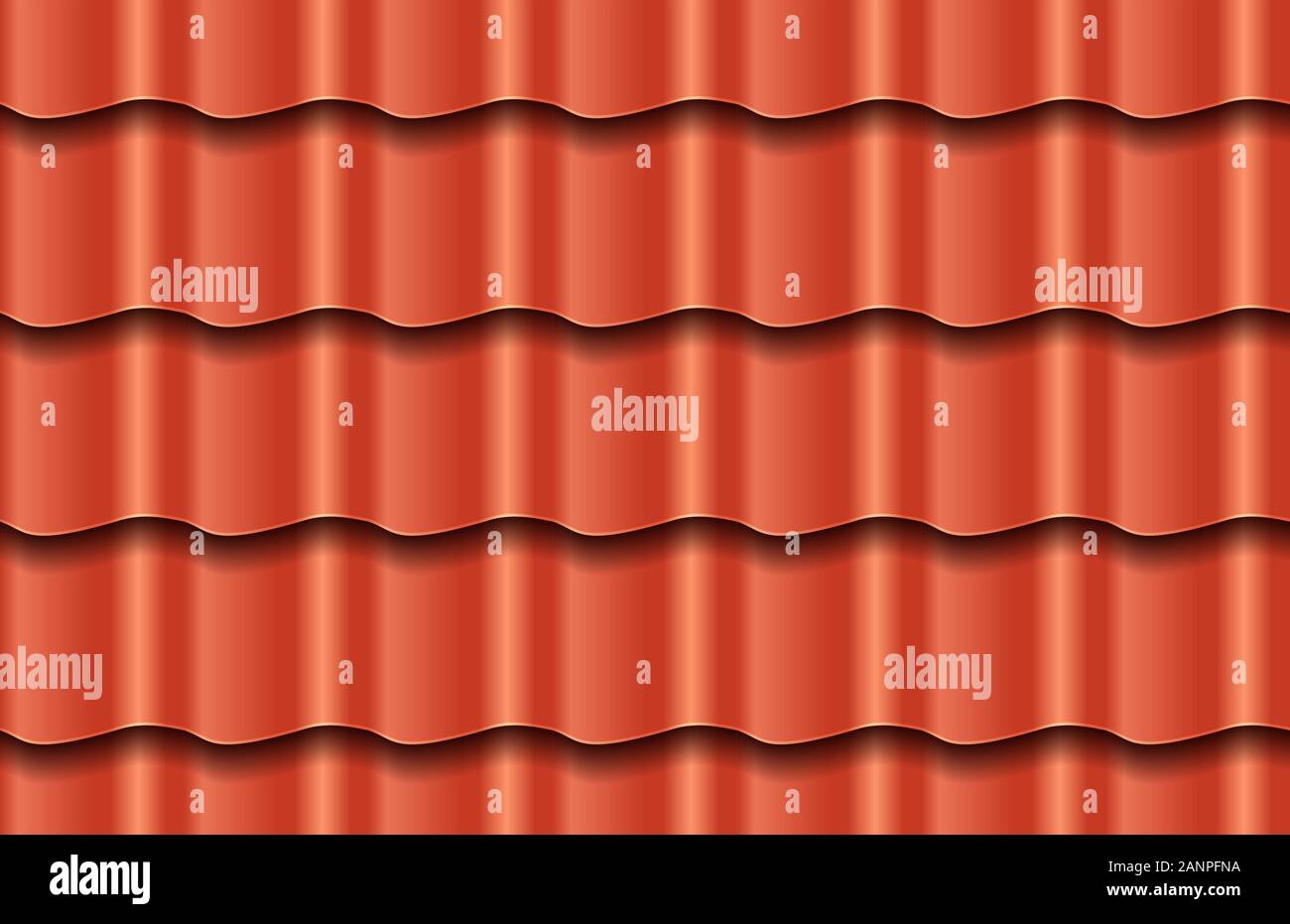 Seamless Texture Of Red Waves Roof Top Background Repeating Pattern Of