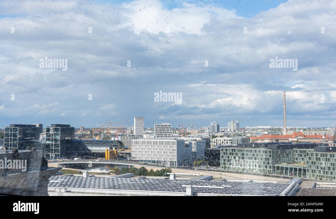 Berlin, Germany- September 28, 2019: panorama of the city of Berlin ...