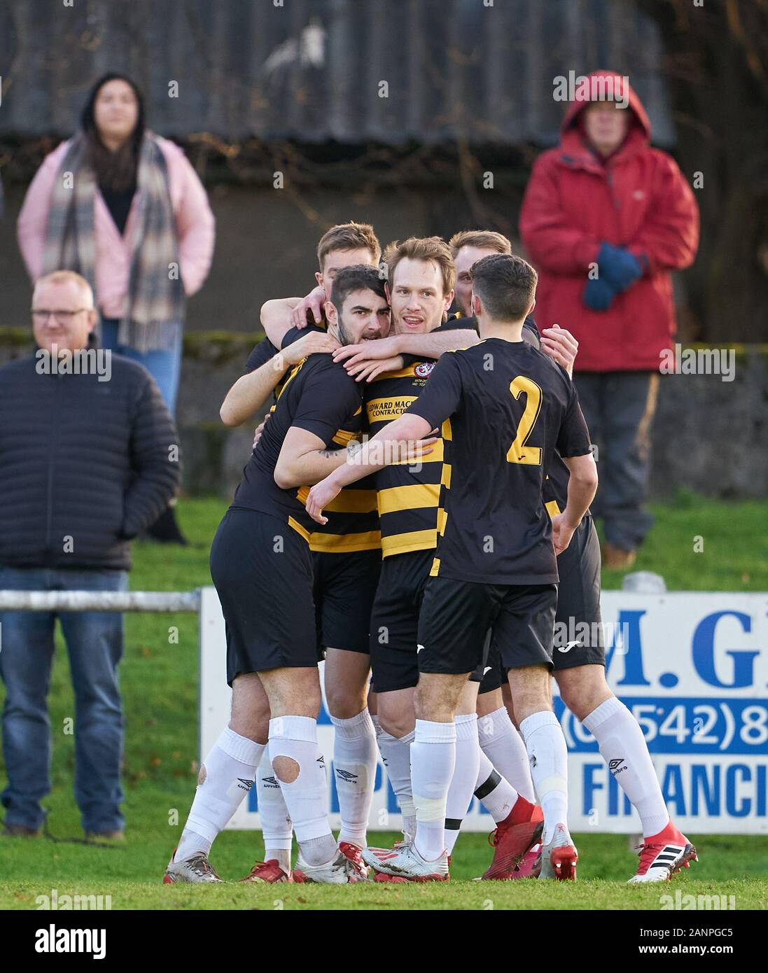 18 January 2020. Mackessack Park, Rothes, Moray, Scotland, UK. This is ...