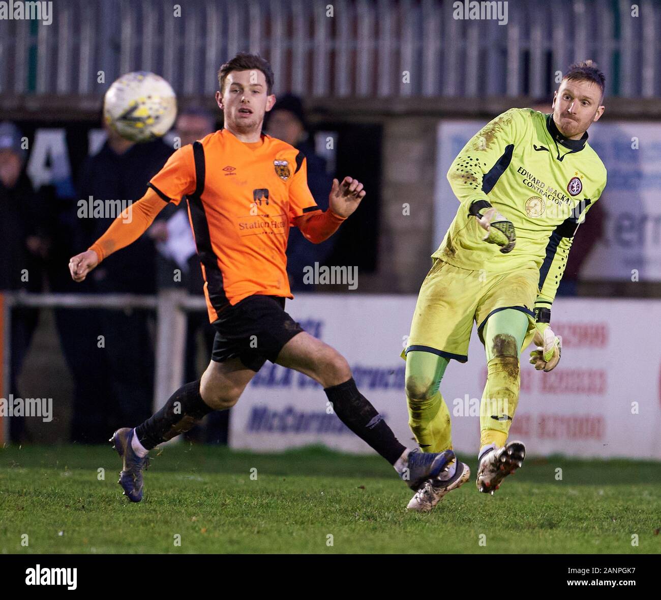 18 January 2020. Mackessack Park, Rothes, Moray, Scotland, UK. This is ...