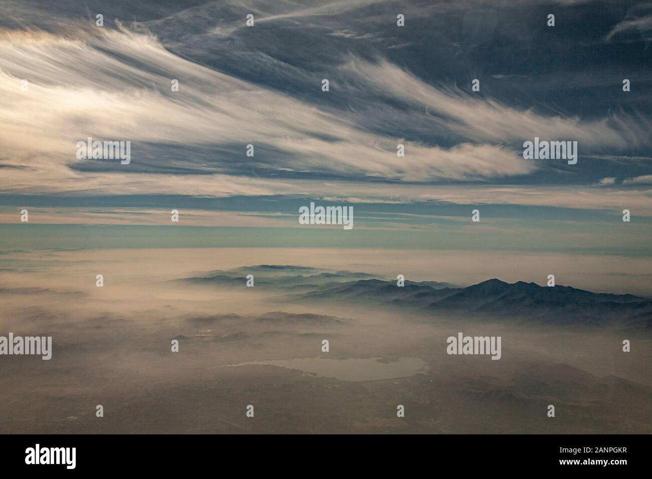 Aerial view of the coastal mountains in California Stock Photo - Alamy