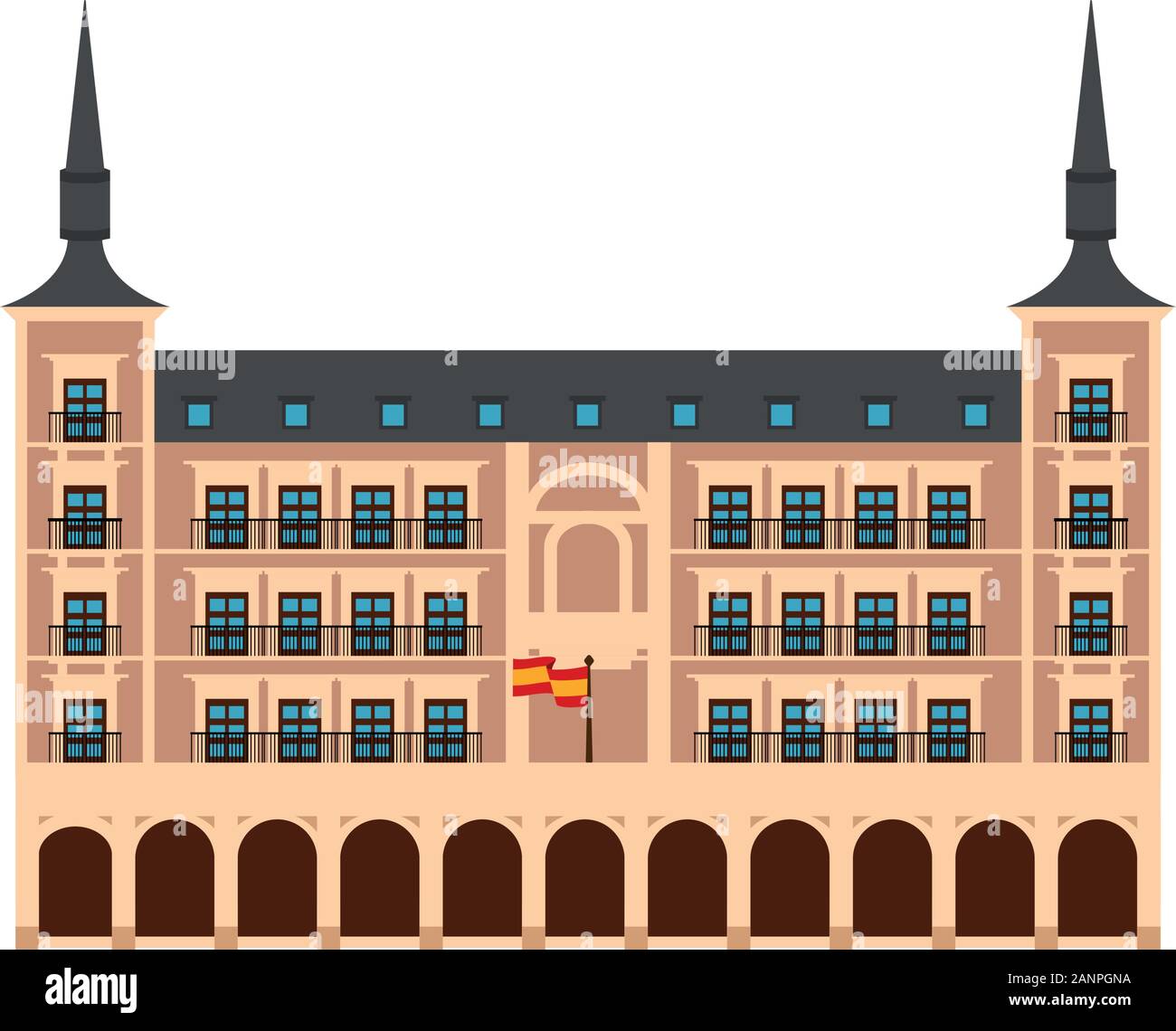 Traditional spanish street view Stock Vector Images - Alamy