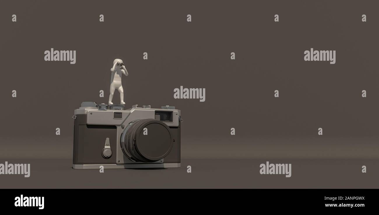 3d illustrator, 3d rendering of the Photographer and camera Stock Photo ...